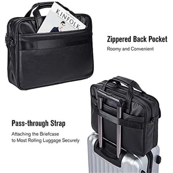 Bags | Mens Leather Messenger Bag 173 Inches Laptop Briefcase Business ...
